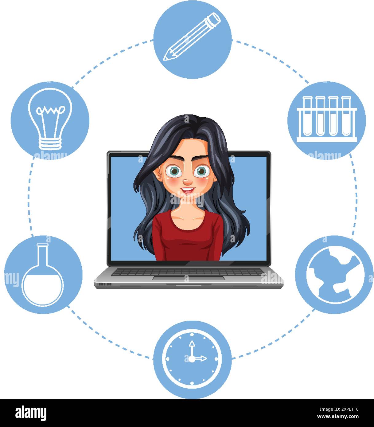 Illustration of online learning and educational tools Stock Vector ...