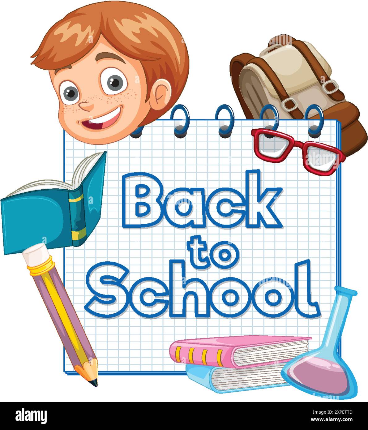 Cheerful school-themed vector illustration Stock Vector Image & Art - Alamy