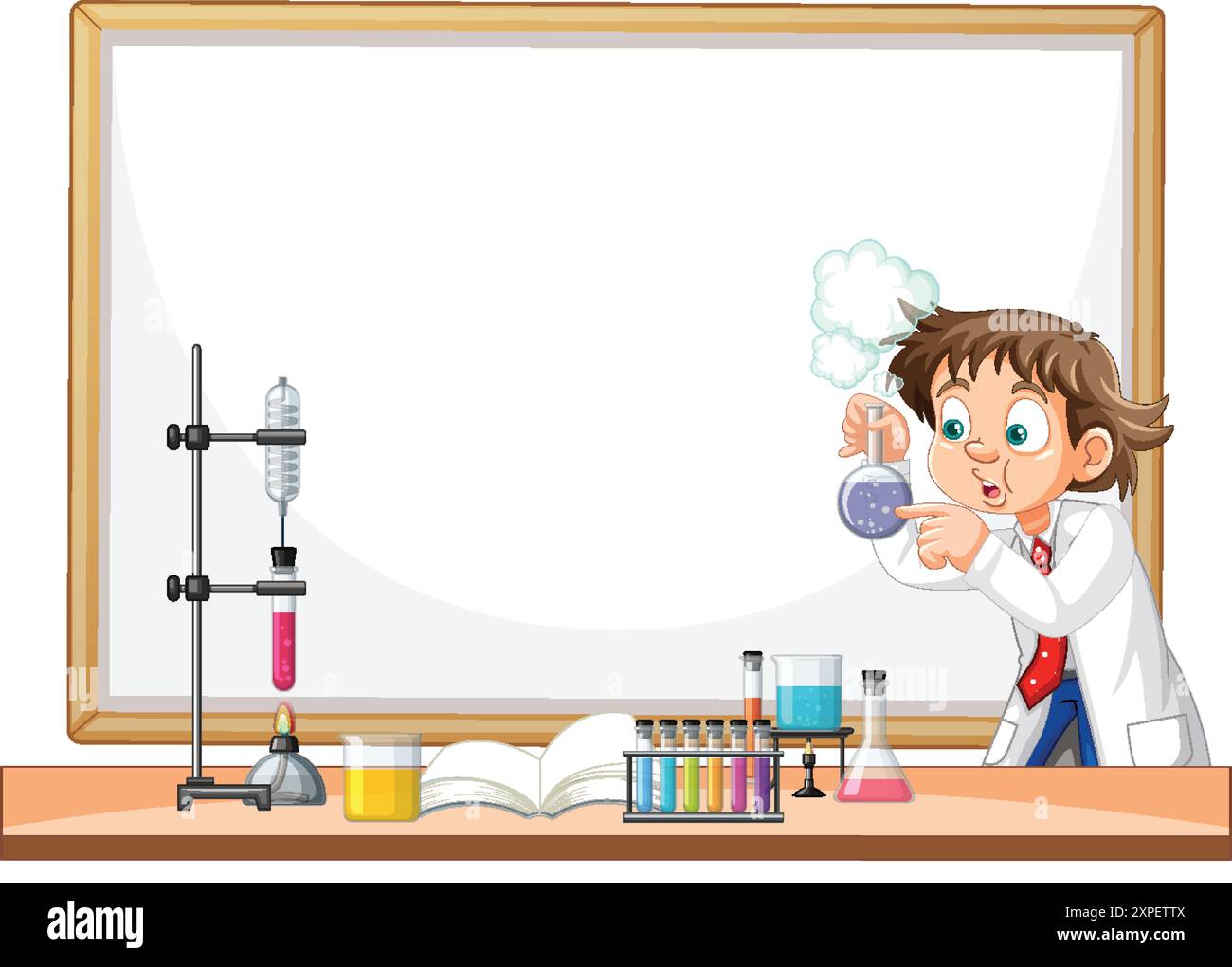 Child conducting experiment with lab equipment Stock Vector Image & Art - Alamy