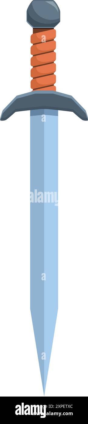 Cartoon style sword pointing down isolated on white background Stock ...