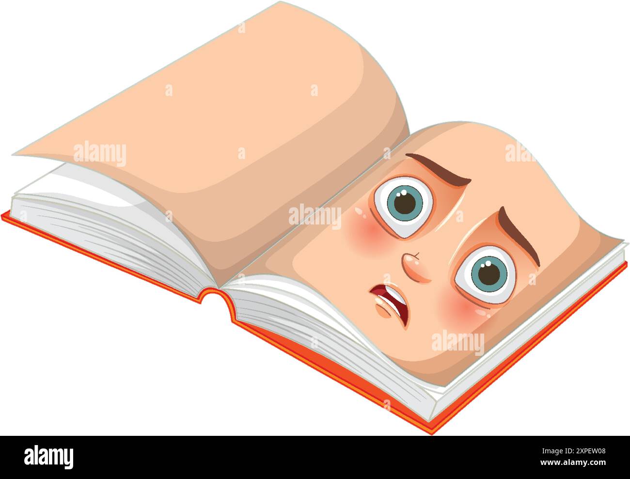 Illustration of a book with a surprised face Stock Vector Image & Art ...