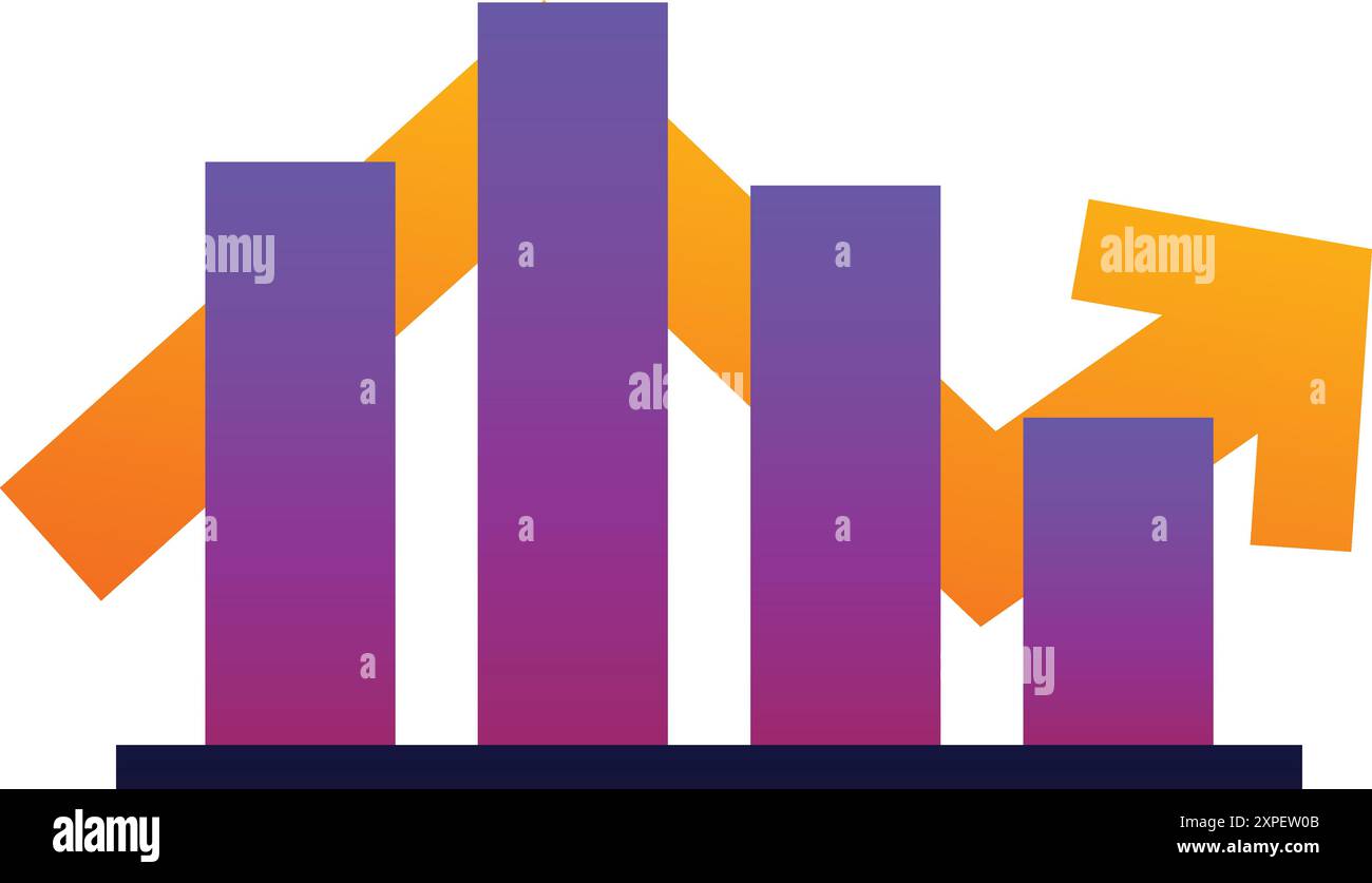 Bar chart showing growth and success with upward arrow Stock Vector ...