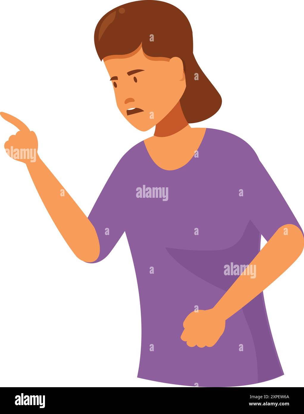 Angry, accusatory woman pointing her finger at someone Stock Vector ...