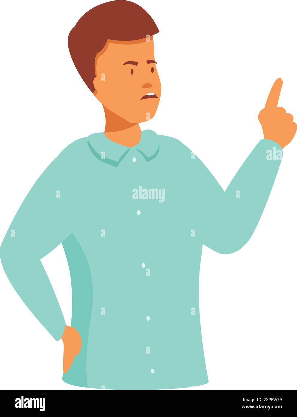 Upset guy pointing index Stock Vector Images - Alamy