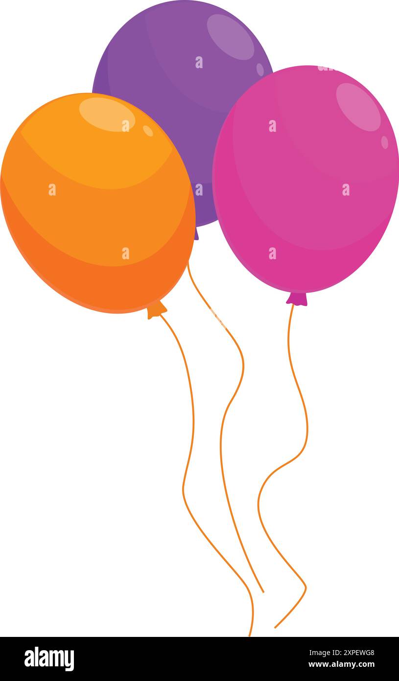 Three balloons on strings hi-res stock photography and images - Alamy