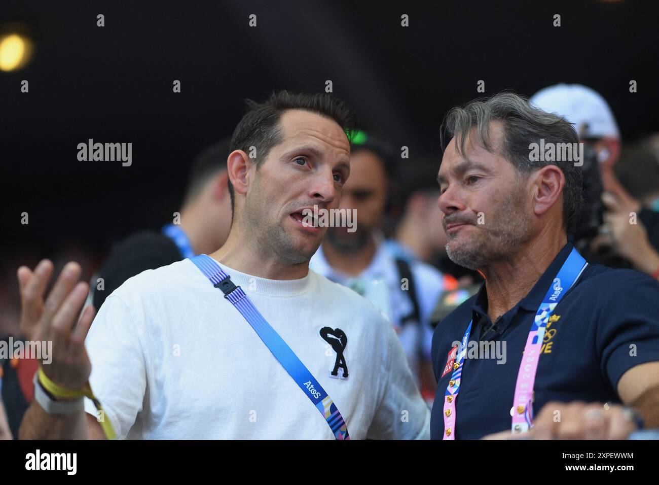 Saint Denis, France. 05th Aug, 2024. Armand Duplantis' father and coach ...