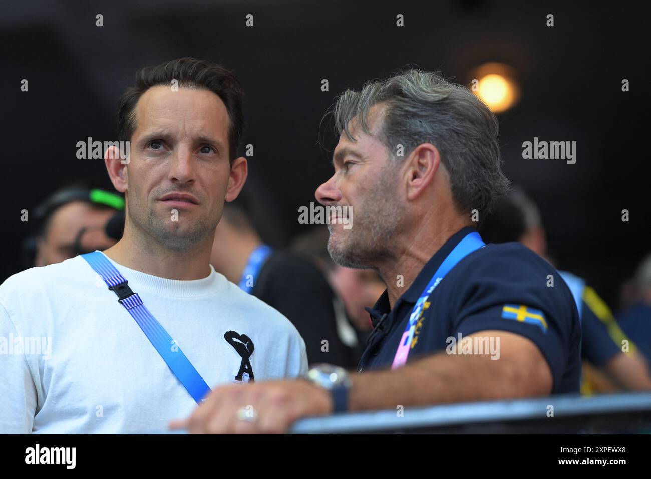 Saint Denis, France. 05th Aug, 2024. Armand Duplantis' father and coach ...