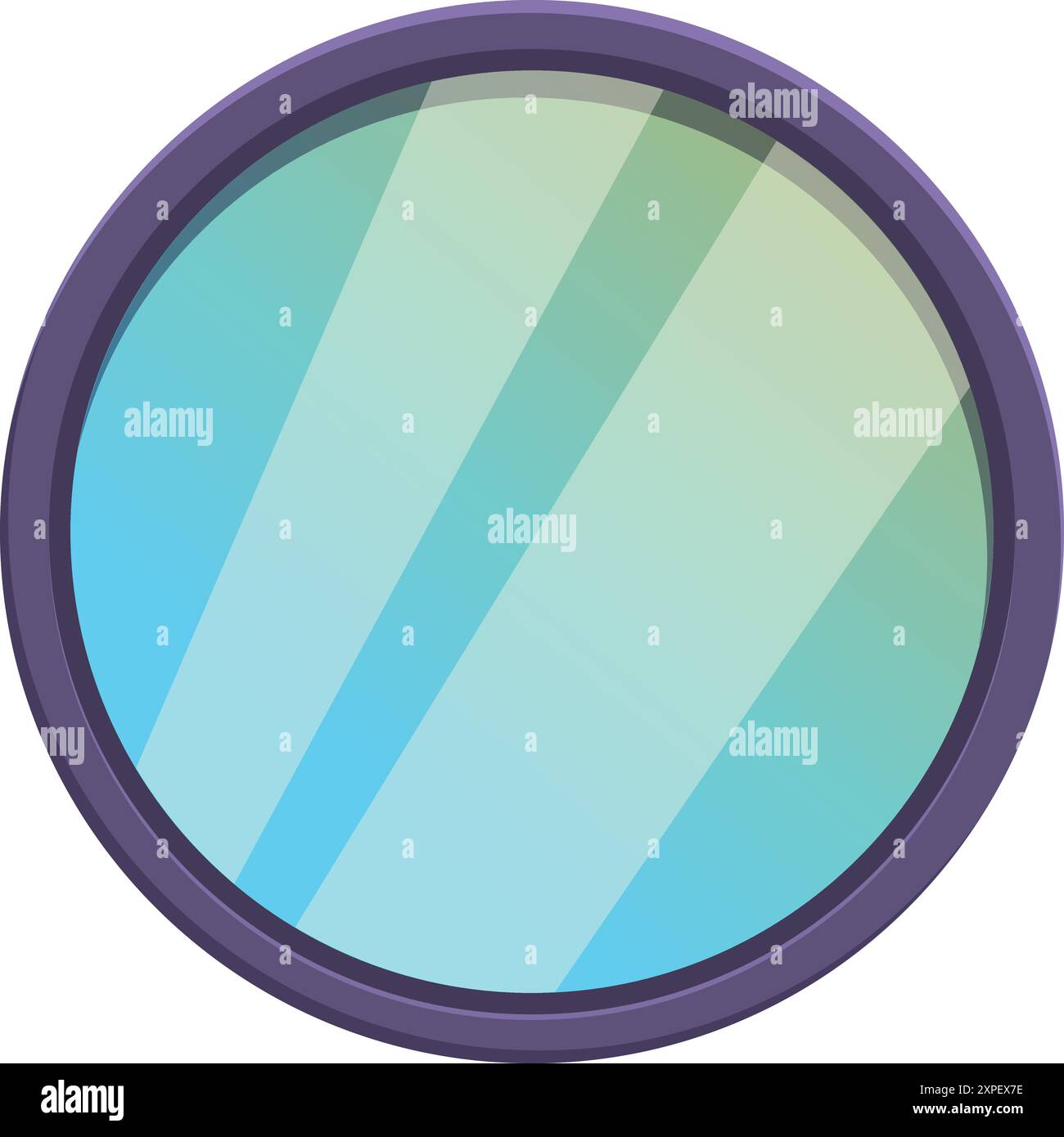 Round mirror reflecting light with frame icon cartoon vector Stock ...