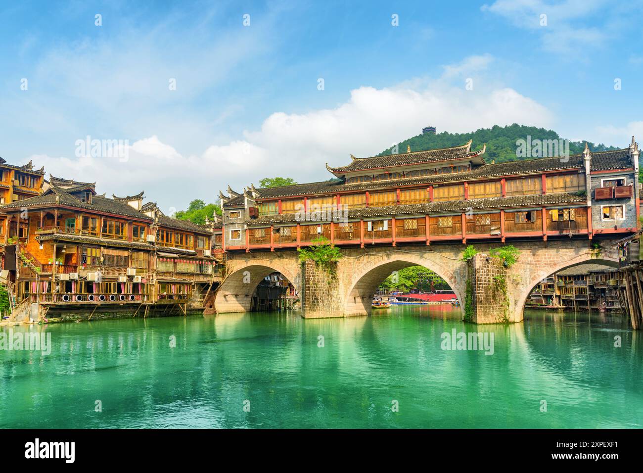 Amazing view of the Hong Bridge (Rainbow Bridge) in Fenghuang Stock ...