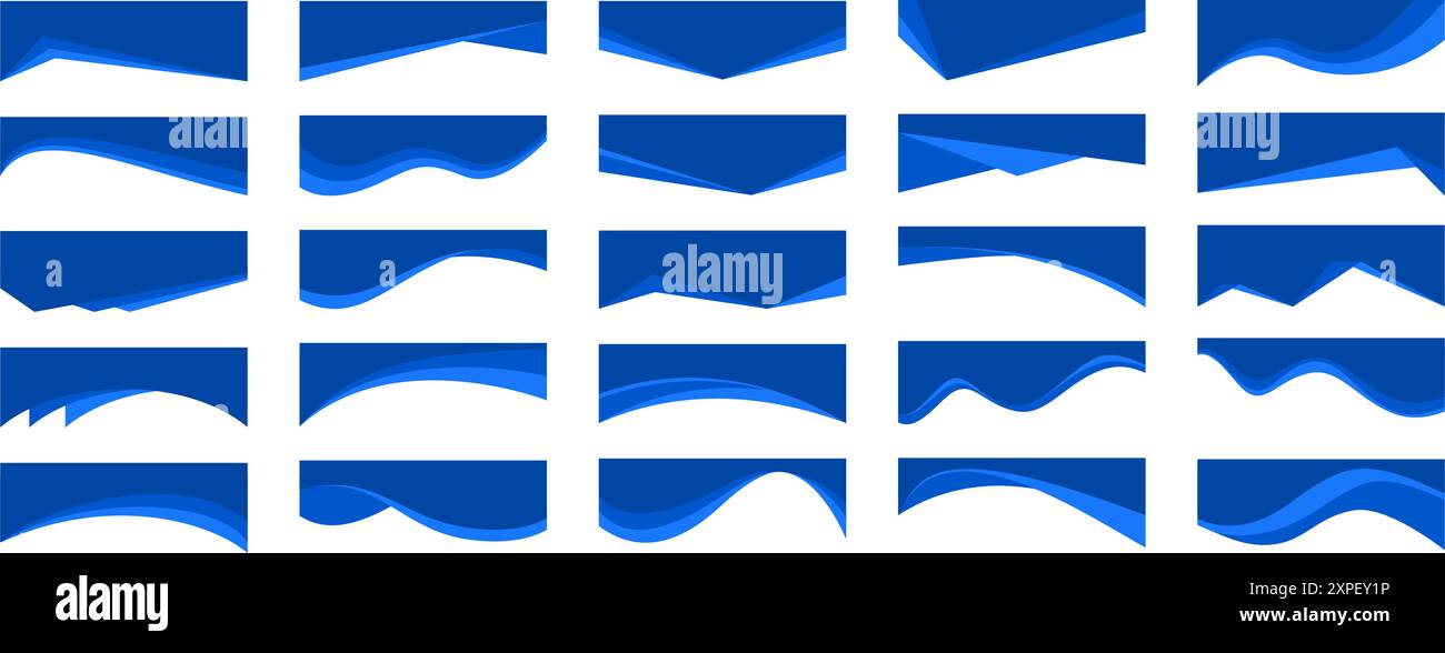 Header shape background for website design. Vector blue border for ...