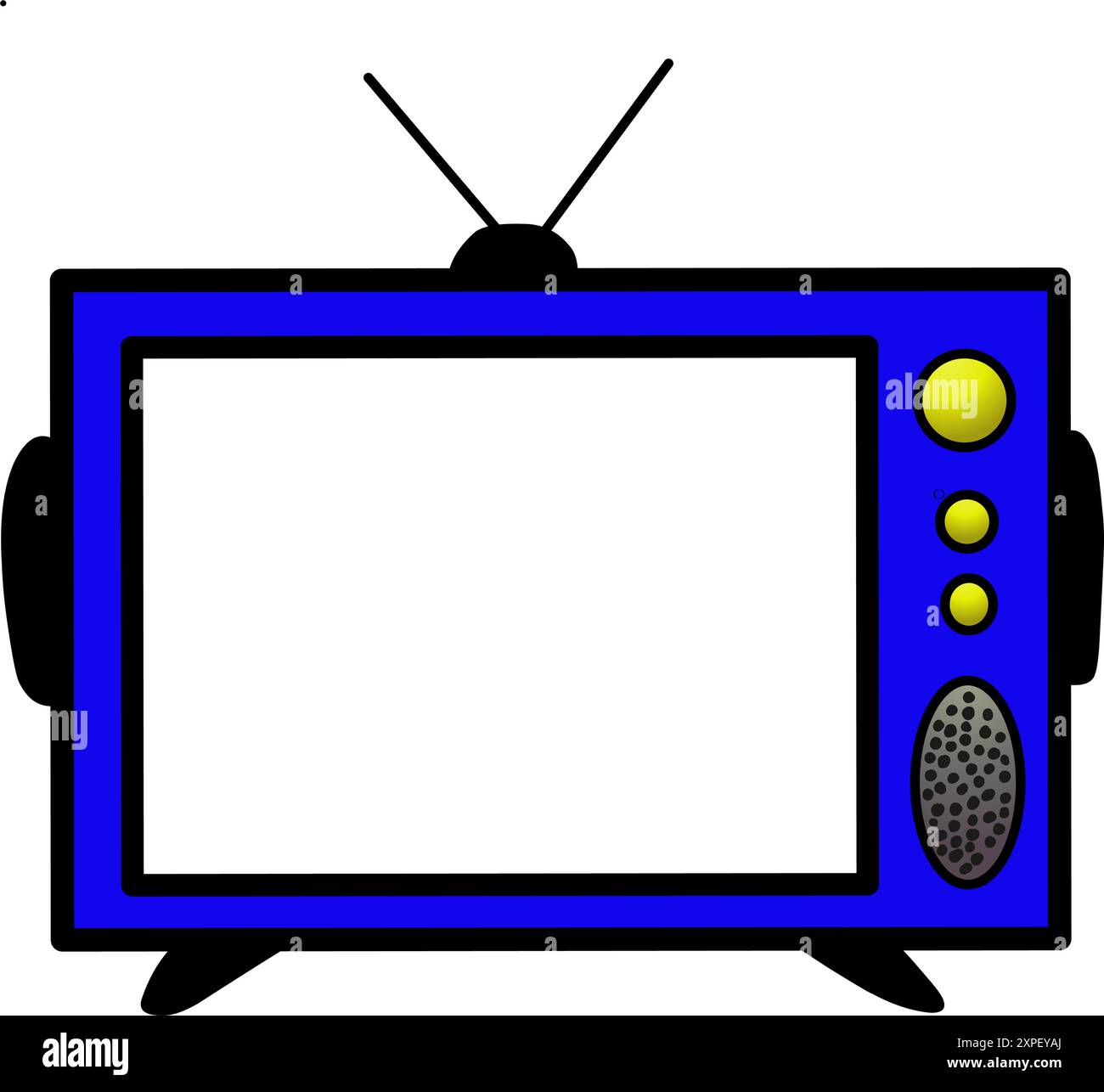 Blue tube tv icon design with antenna suitable for stickers, logos and ...