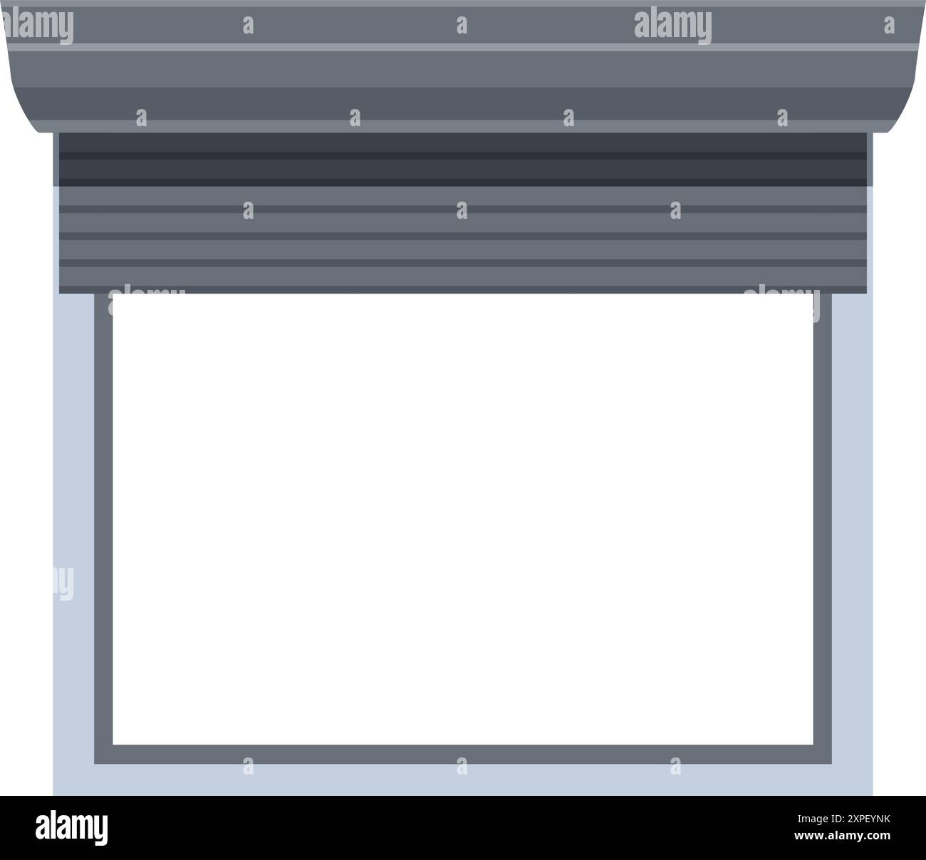 Illustration of a closed window roller shutter providing security to a ...