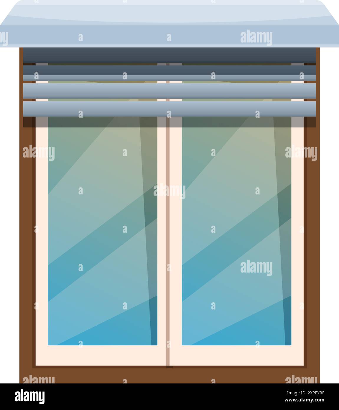 Modern window with a canopy and jalousie is being opened, ideal for ...