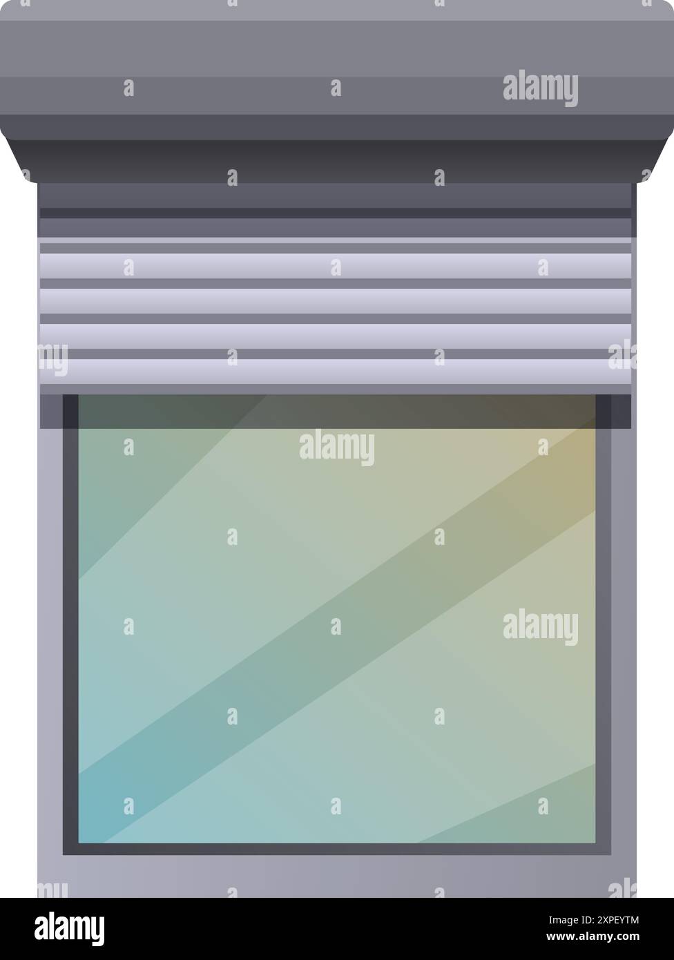 Modern window is being covered by a security shutter Stock Vector Image ...