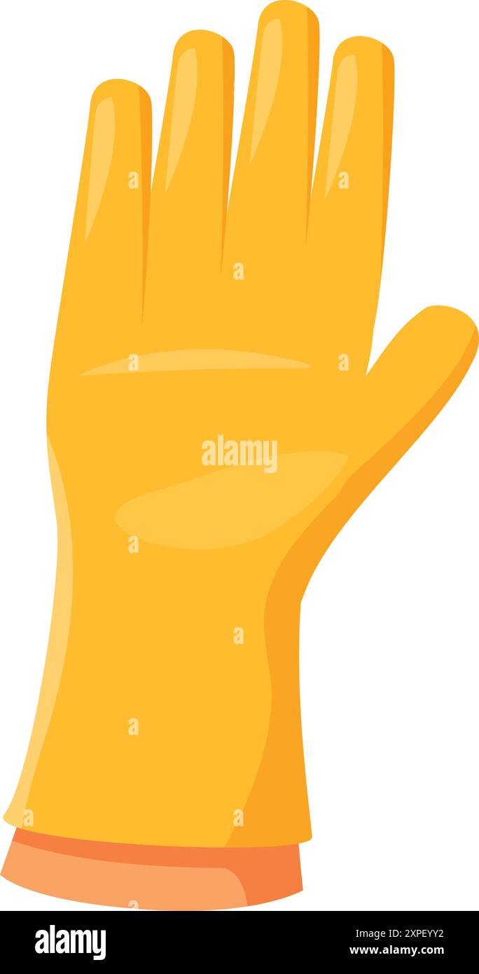 Cartoon drawing of a hand with a yellow rubber glove waving Stock ...
