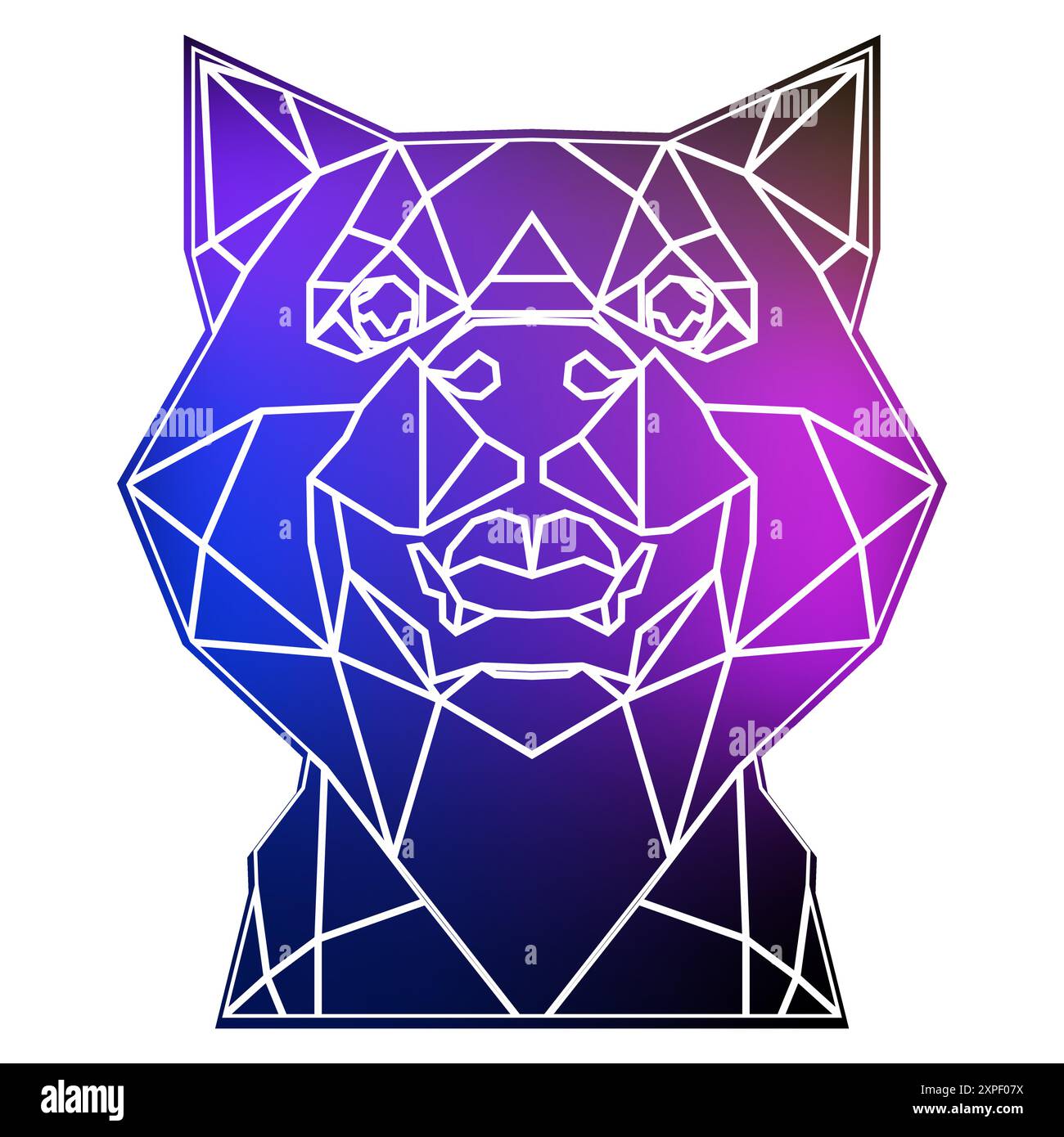 Stylized dog head a geometric style of triangles and different gradient ...