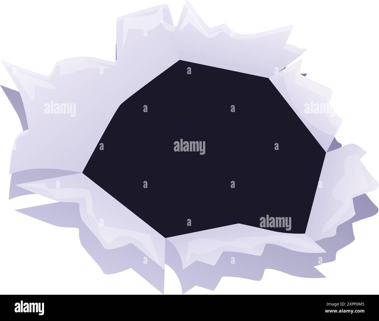 Bullet hole is tearing through the wall leaving a dark void Stock ...