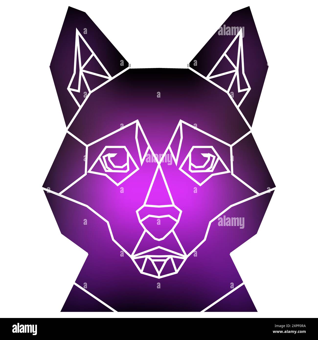 Stylized dog head a geometric style of triangles and different gradient ...