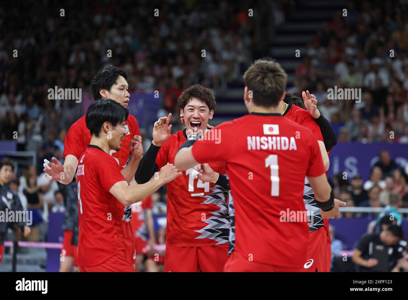 Paris, France. 5th Aug, 2024. Japan team group (JPN) Volleyball : Men's ...