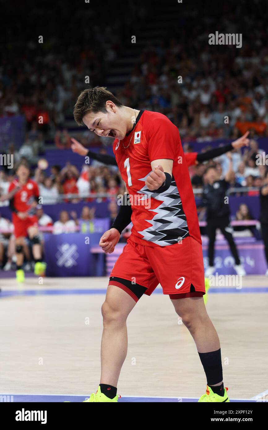 Paris, France. 5th Aug, 2024. Yuji Nishida (JPN) Volleyball : Men's Quarter-Final match between ...