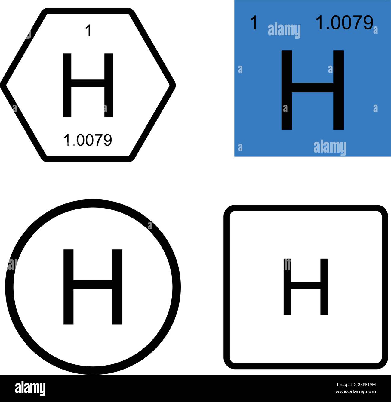 hydrogen symbol chemical periodic table illustration design Stock ...