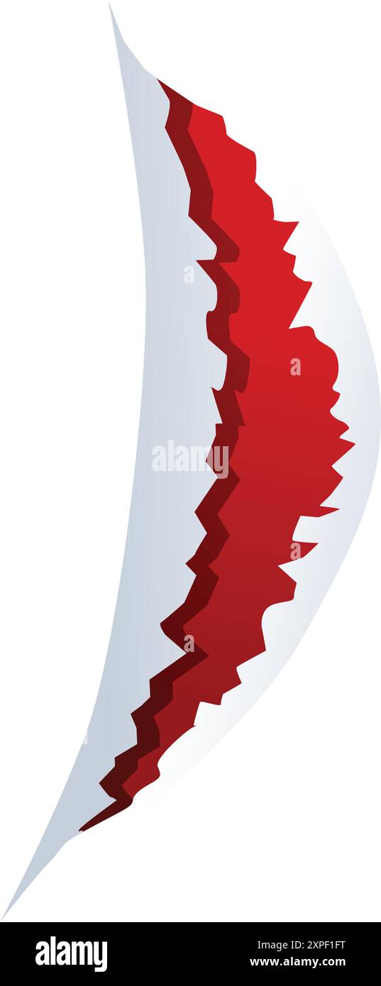 White surface ripping open to reveal a red background Stock Vector ...