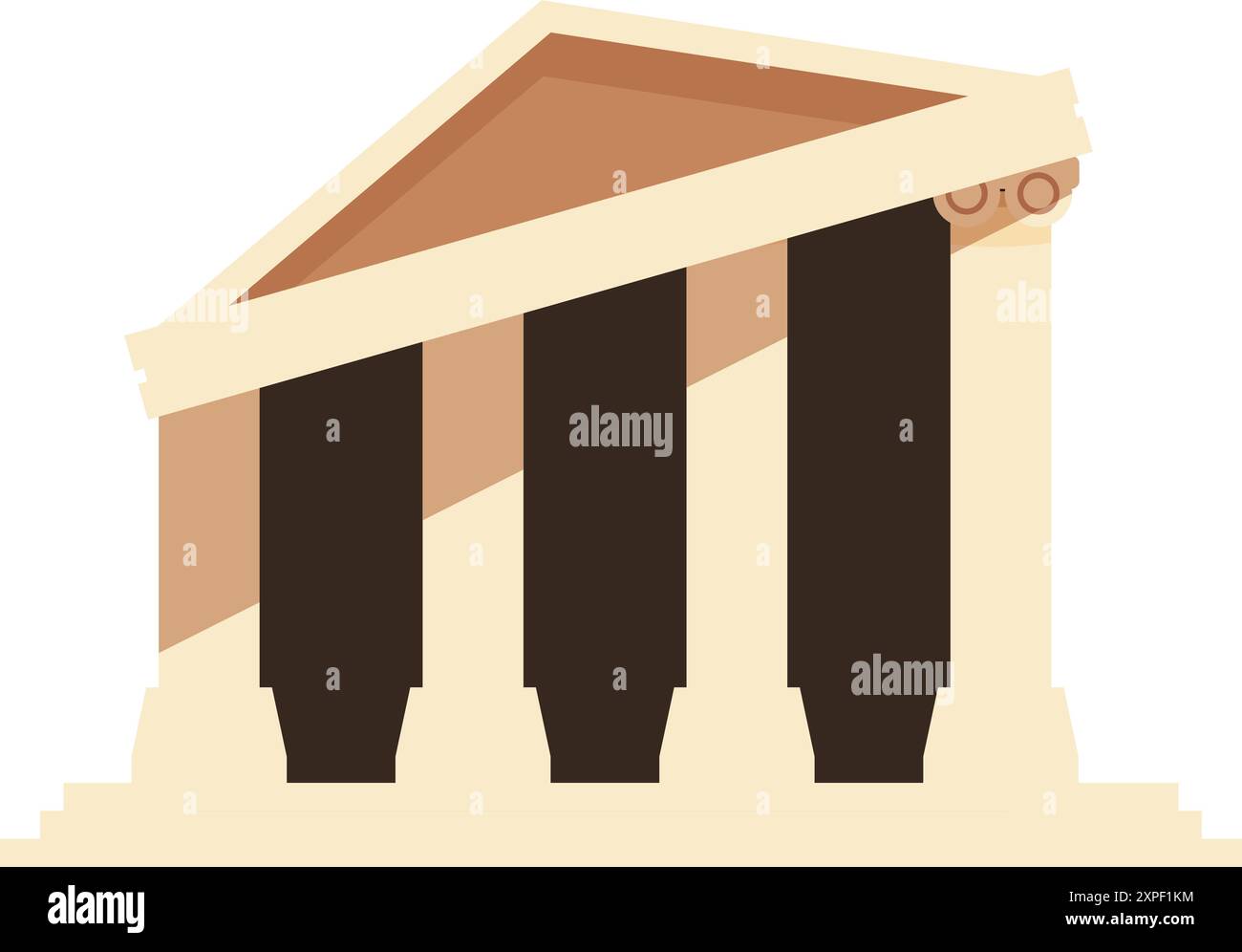 Illustration of a greek temple facade with columns and pediment ...