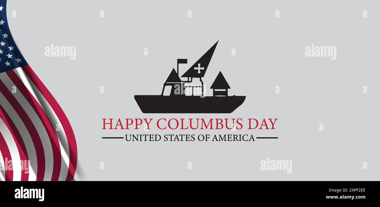 Happy Columbus Day text Design Stock Vector Image & Art - Alamy