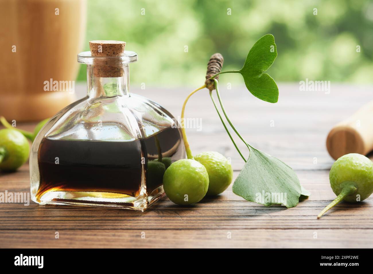 Ginkgo biloba herbal drug bottle hi-res stock photography and images ...