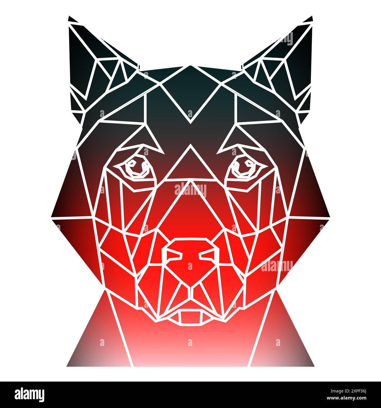 Stylized dog head a geometric style of triangles and different gradient ...
