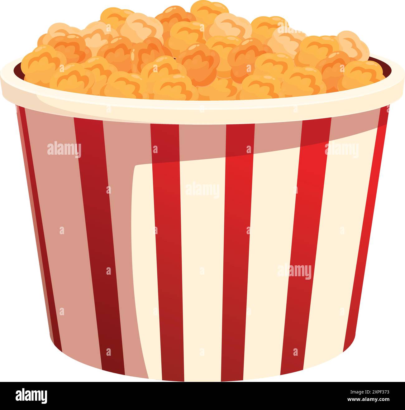 Classic red and white striped bucket overflowing with delicious and ...