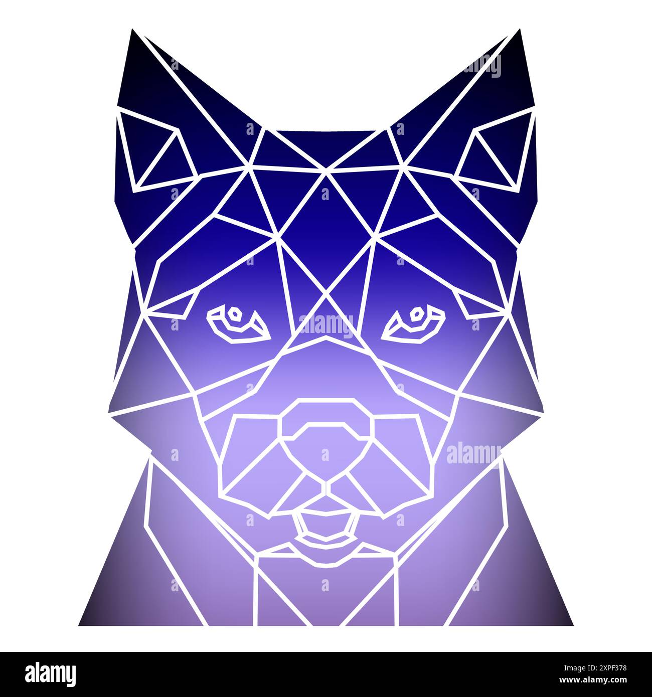 Stylized dog head a geometric style of triangles and different gradient ...