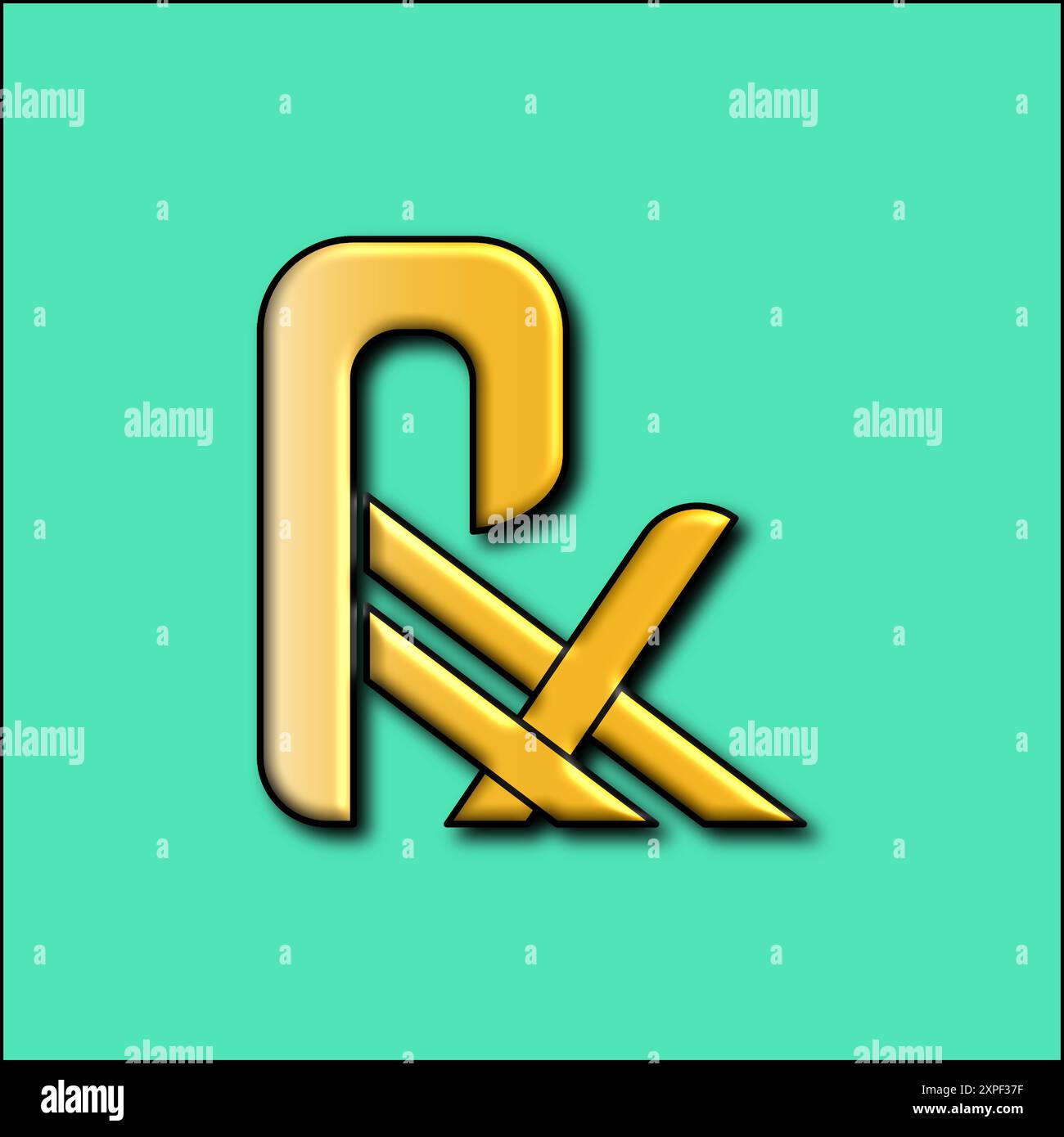 Letter R and X letter shape graphic illustration design in yellow color ...