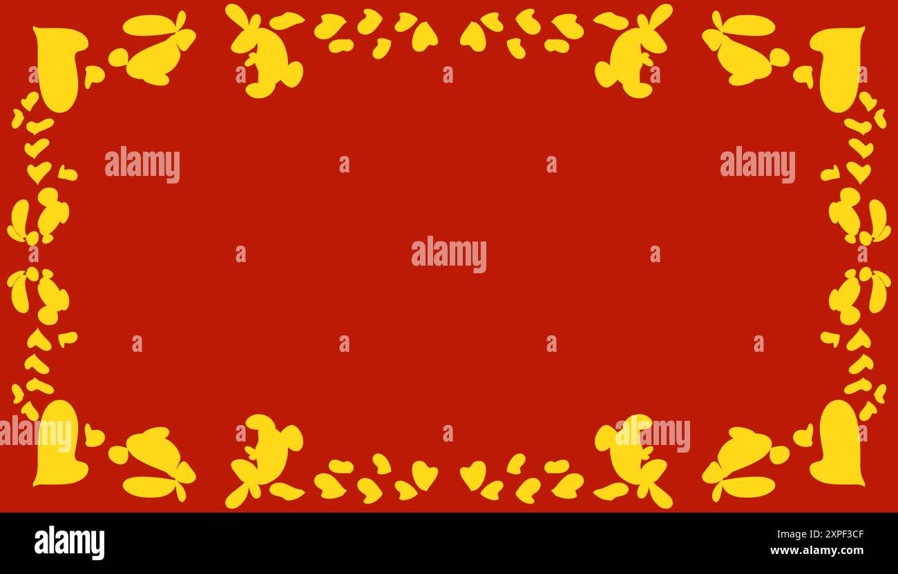 Red abstract background with yellow abstract frame. Perfect for ...