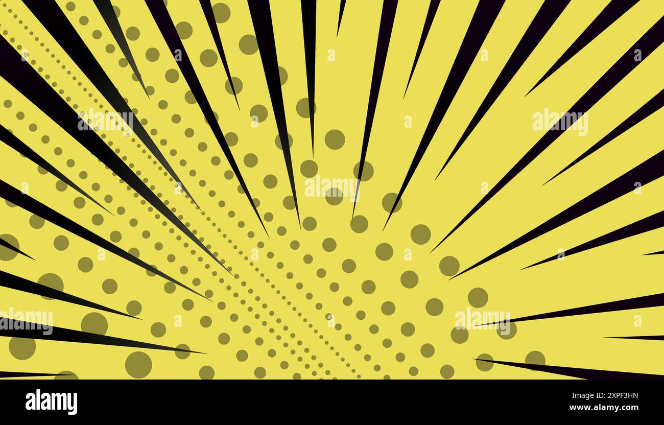 Yellow gradient color comic illustration background with black stripe ...