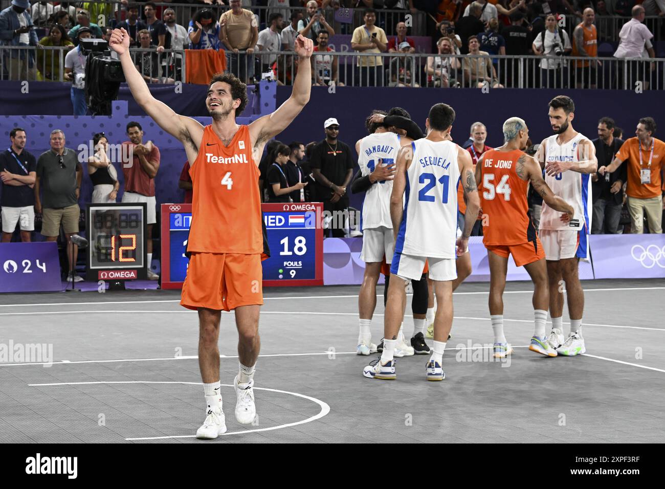 Jan Driessen of Netherlands celebrates, 3x3 Basketball, Men's Bronze ...