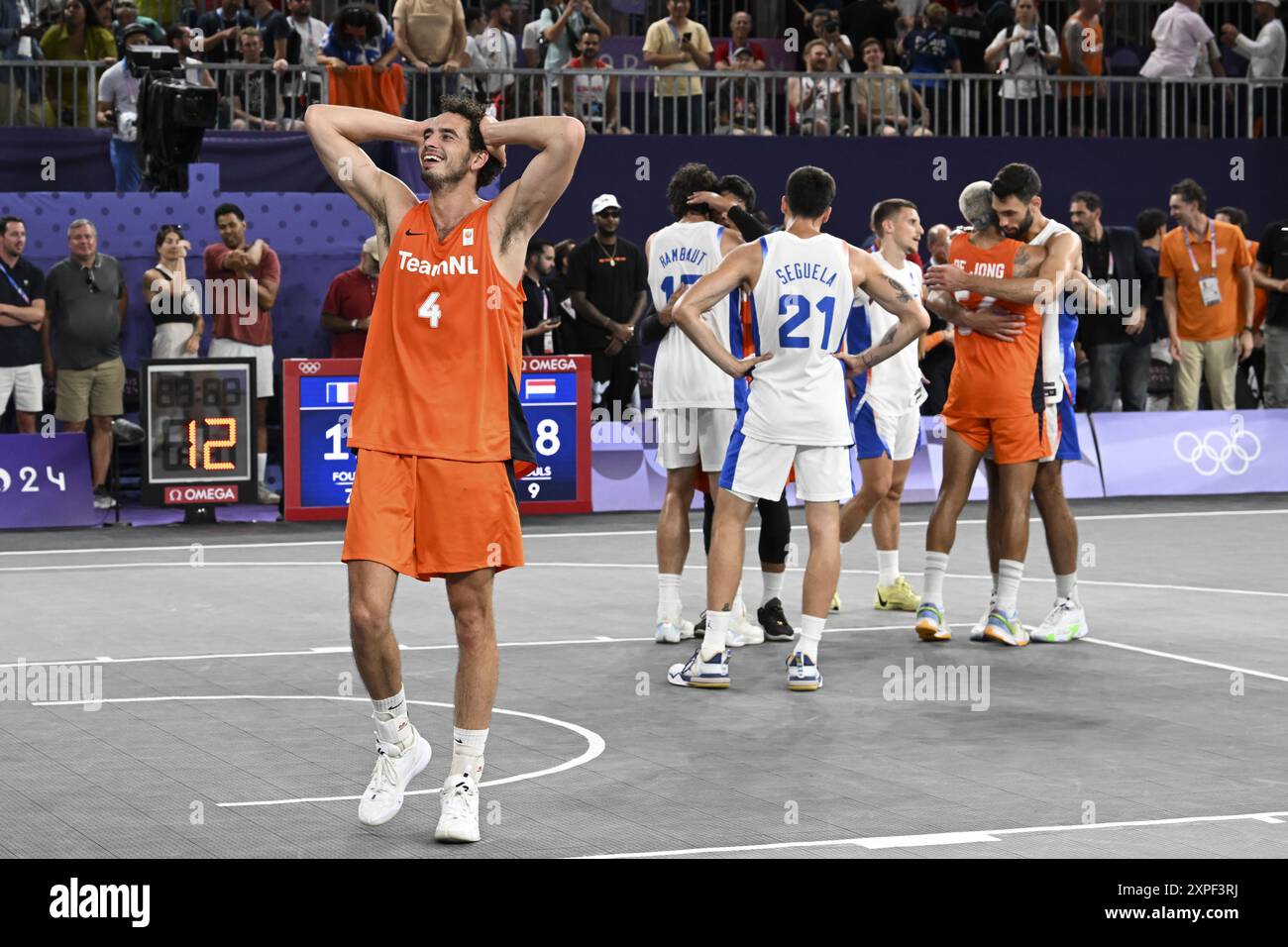 Jan Driessen of Netherlands celebrates, 3x3 Basketball, Men's Bronze ...