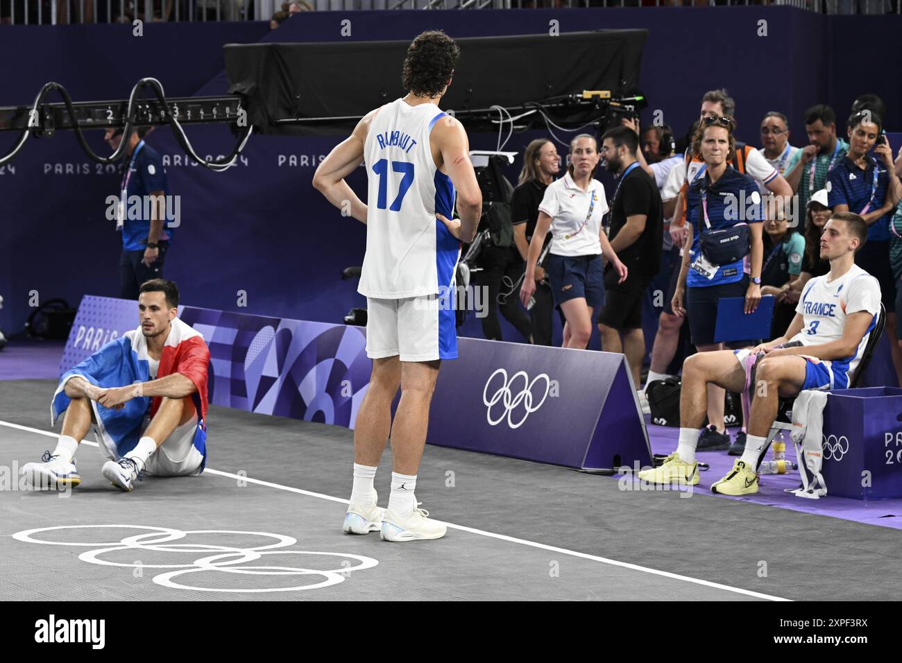 Franck Seguela, Jules Rambaut, Timothe Vergiat of France look dejected ...