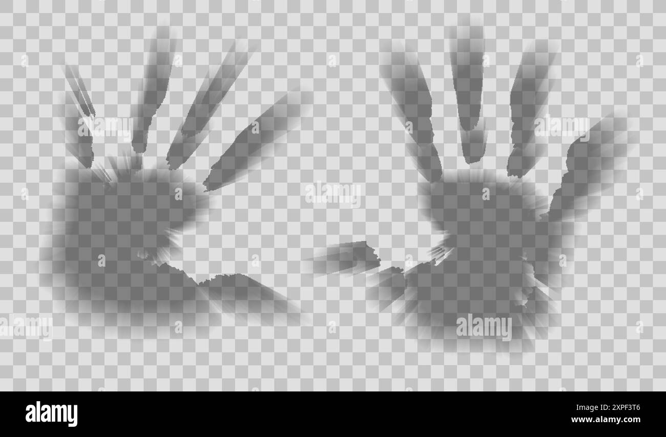Vector set of transparent shadows of hand print isolated from ...