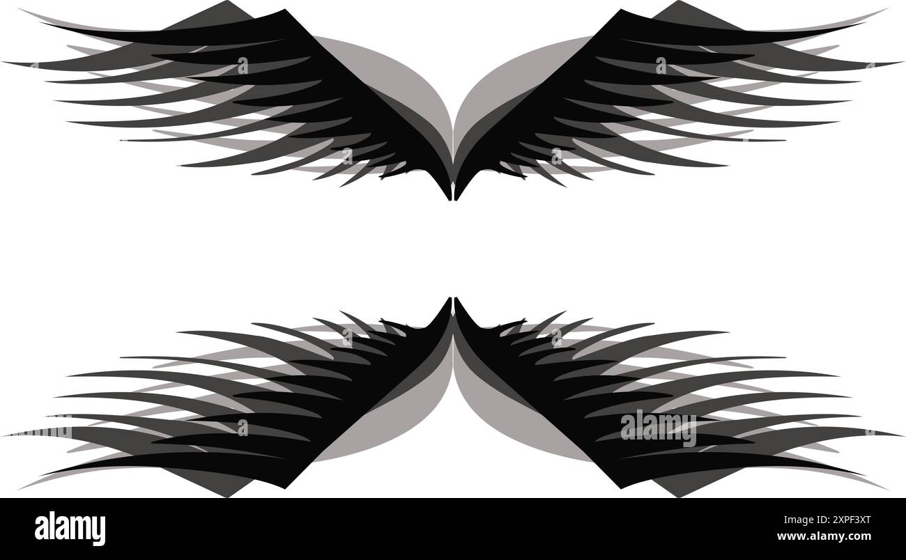 Black wings illustration background with shadow. Perfect for website ...