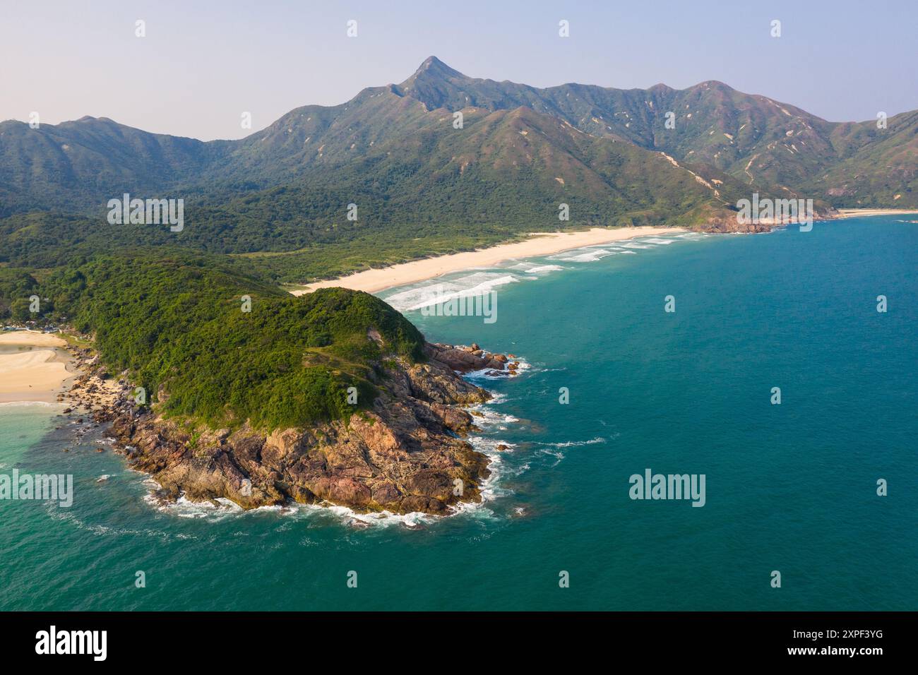 Hong Kong: Dramatic landscape of the Sai Kung peninsula with sandy ...