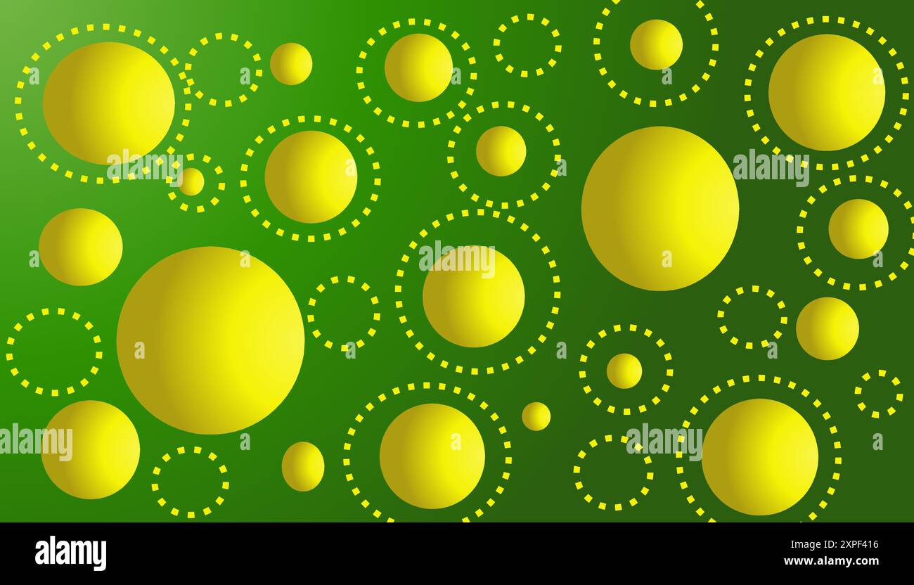 Abstract background with gradient yellow spots on green background ...