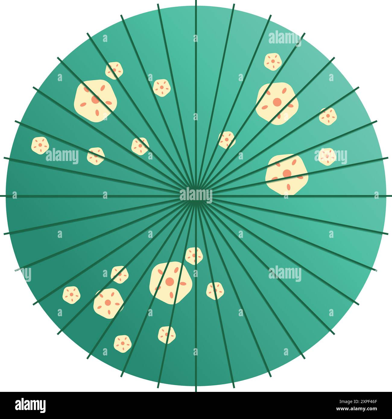 Traditional japanese parasol with floral pattern representing sakura ...