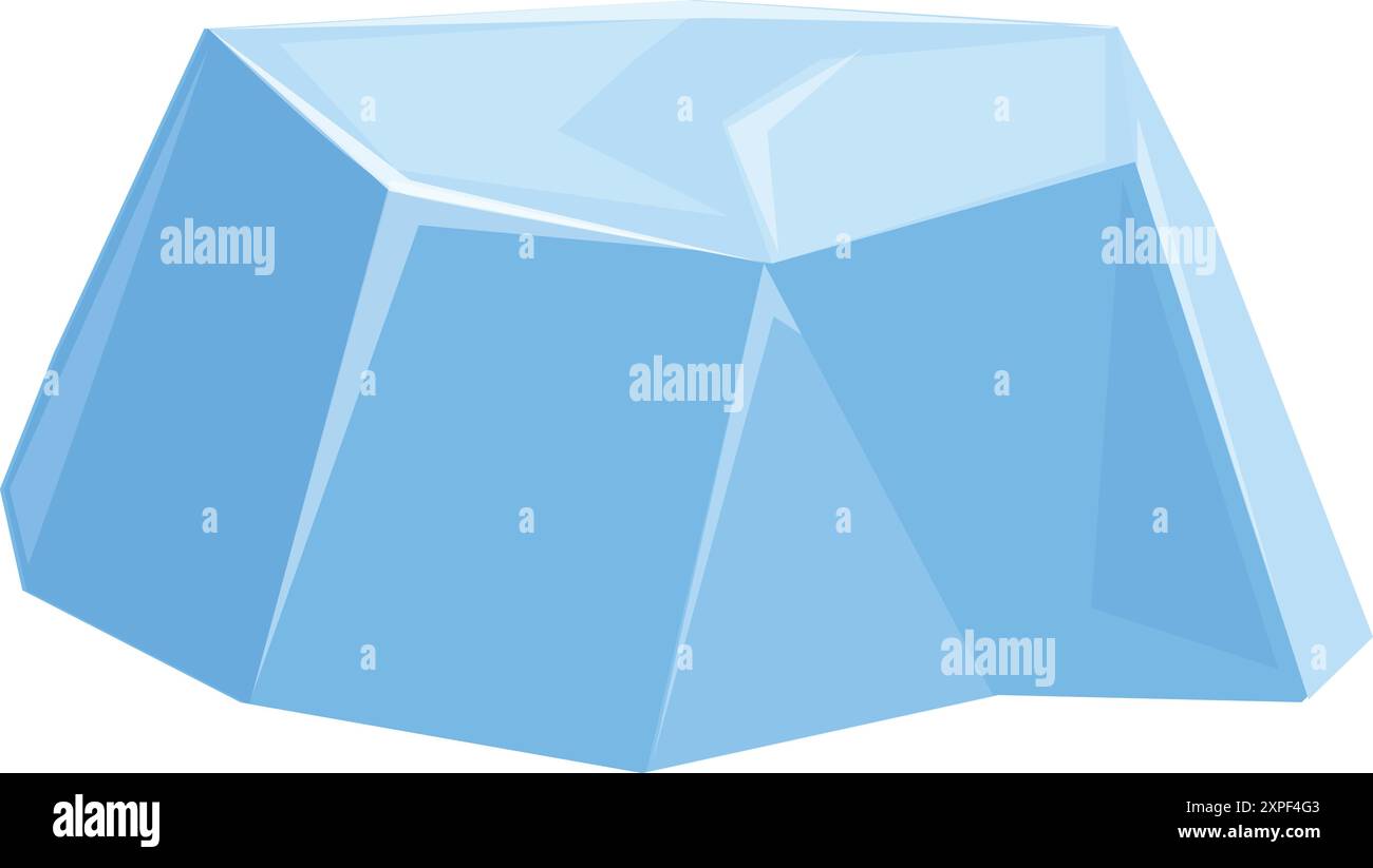 Big blue iceberg floating in cold water, a beautiful illustration of a ...