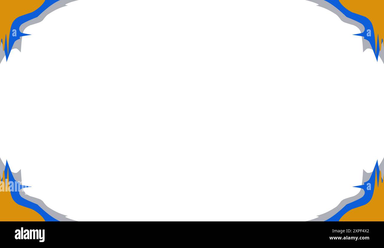 Blue and yellow abstract illustration background textured frame border ...