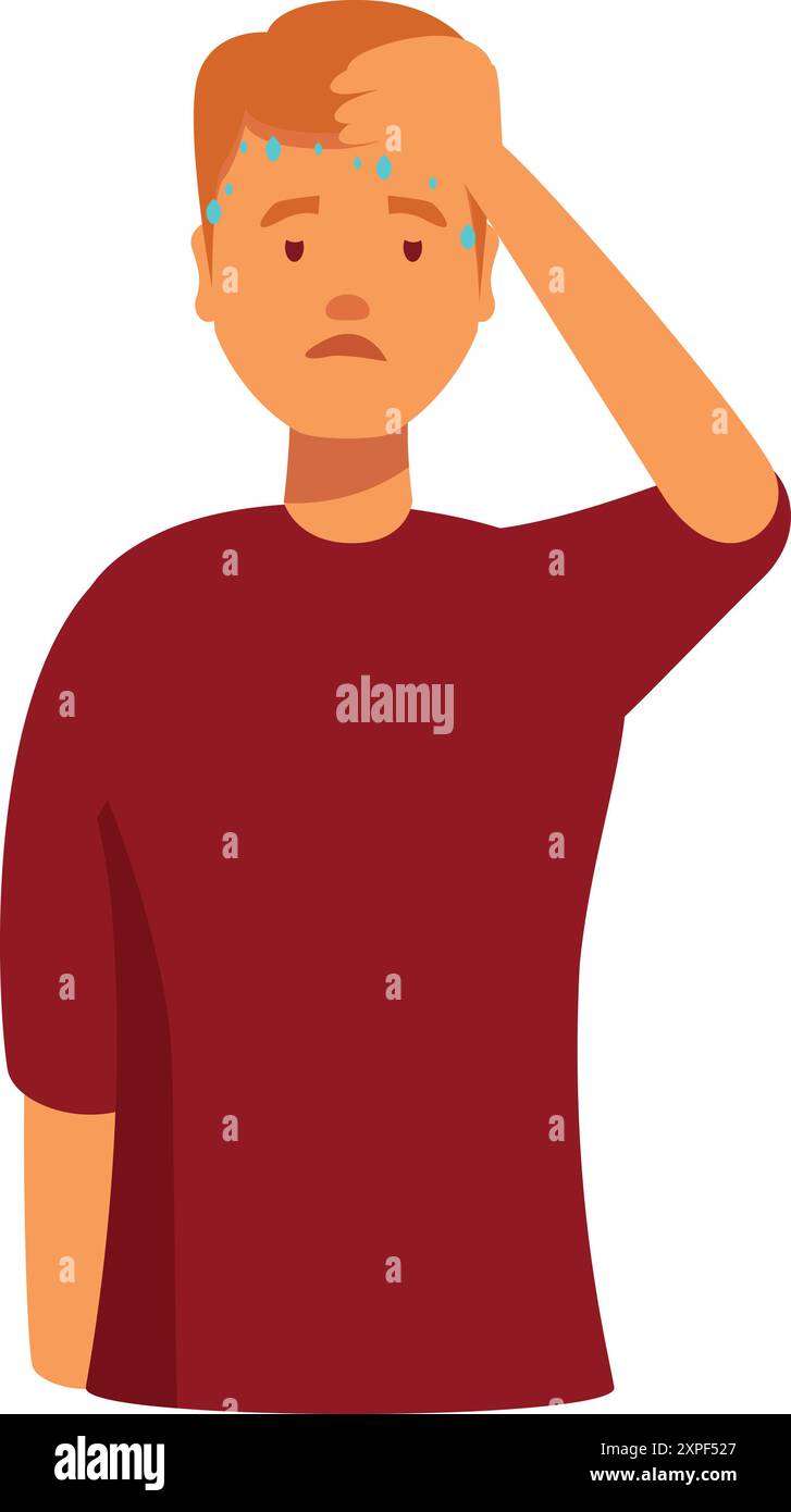 Sick sweating fever Stock Vector Images - Alamy