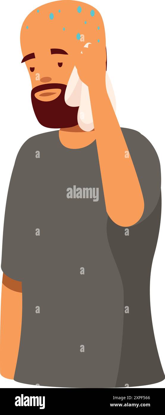 Man wiping sweat Stock Vector Images - Alamy