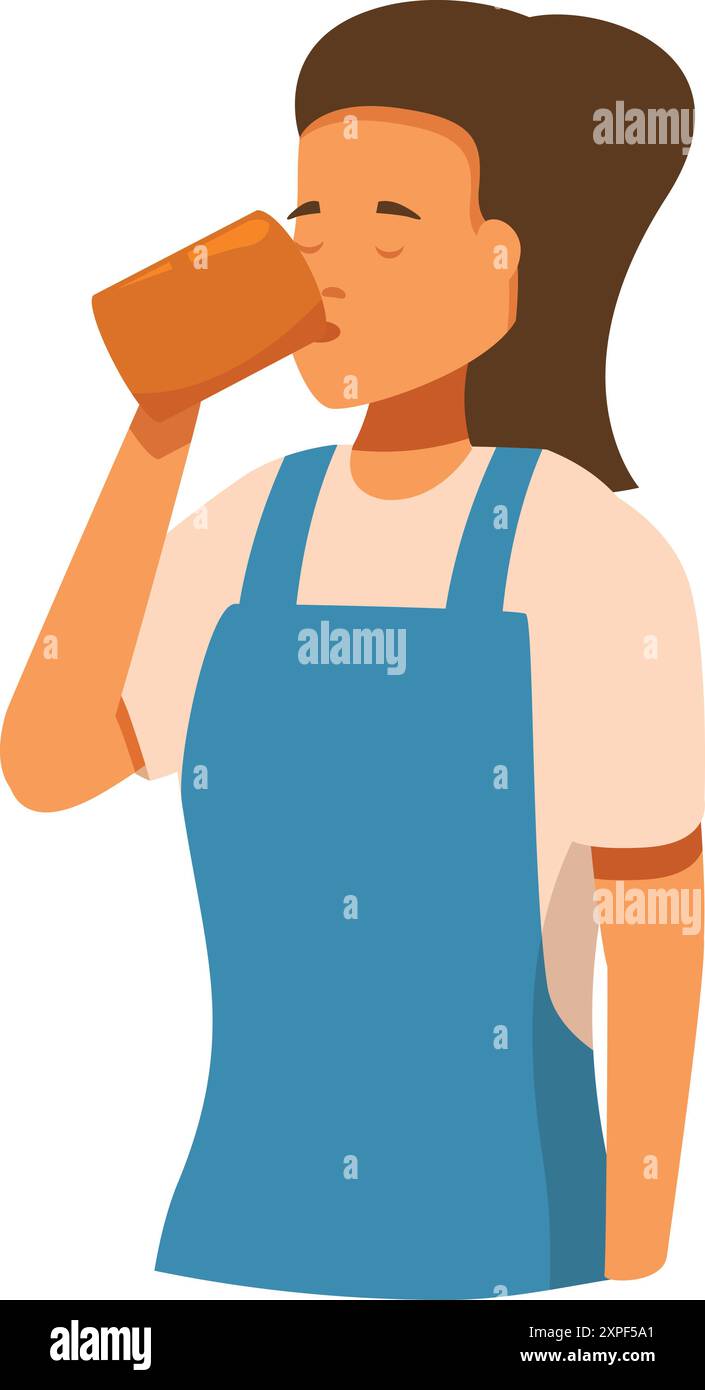Thirsty young woman wearing Stock Vector Images - Alamy