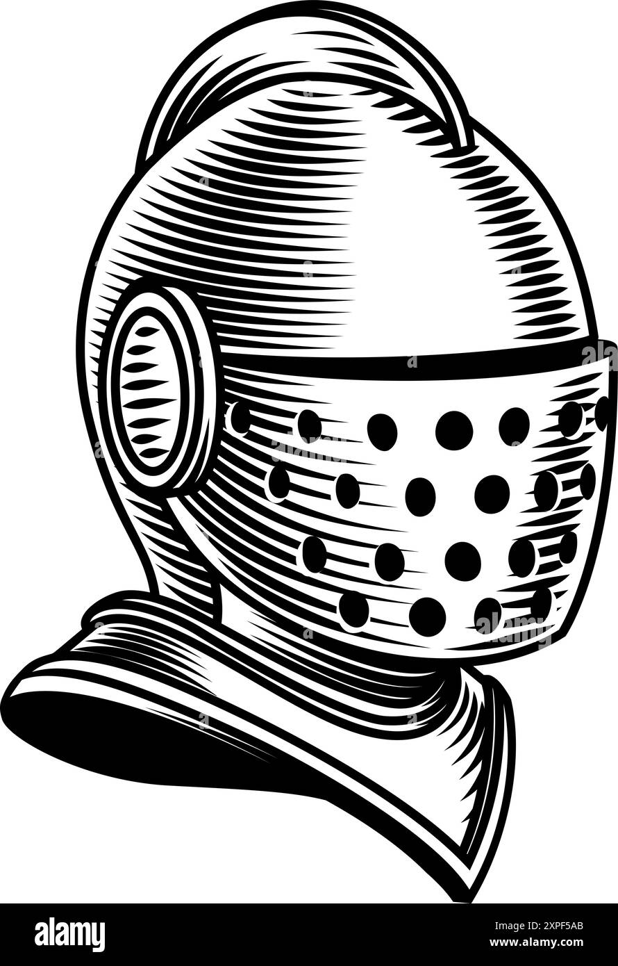 Knight Helm Medieval Helmet Vintage Woodcut Style Stock Vector Image ...