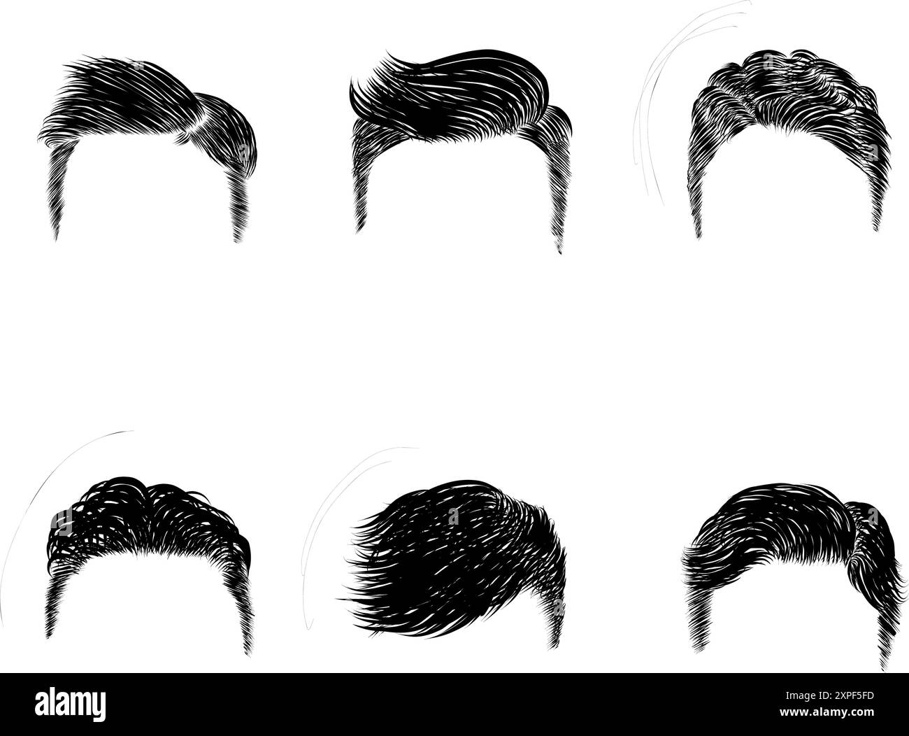 Male hairstyle silhouette illustration. Perfect for stickers, video ...